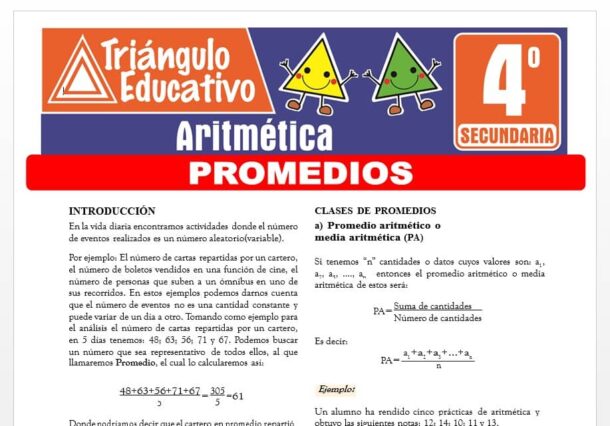 Ejercicios De Promedios Para Cuarto De Secundaria Fichas Gratis